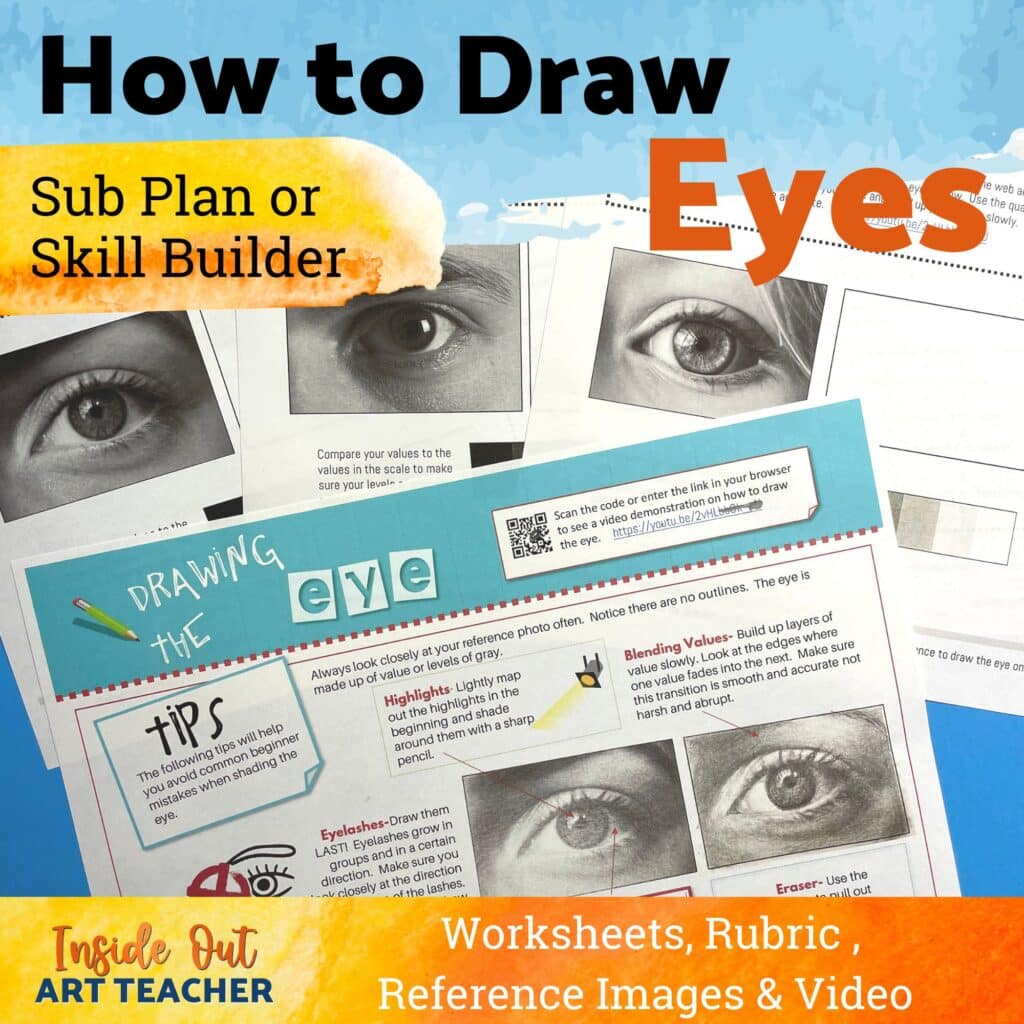 DRAWING AND SHADING THE EYE - Middle School Art - High School Art- Sub ...