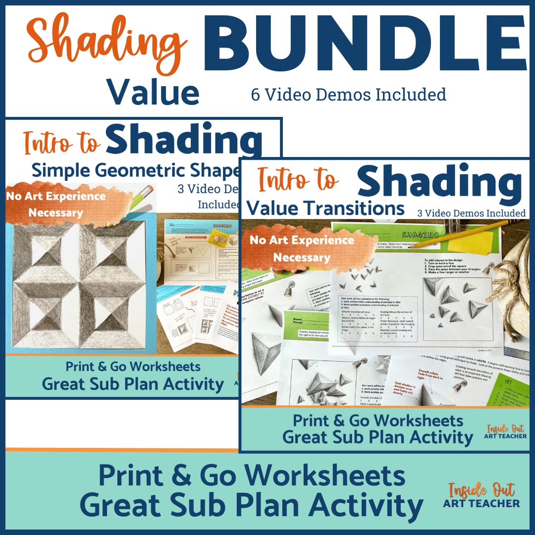 Drawing And Shading Visual Art Worksheets For Middle Or High School Art 