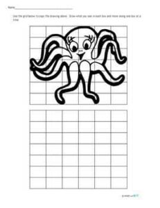 ART WORKSHEETS - SUB PLAN - Grid Drawing - Middle School - High School ...