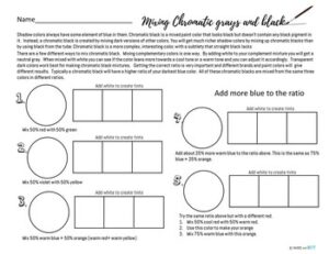 High School Art Worksheets Beginner Acrylic Painting Color Theory ...