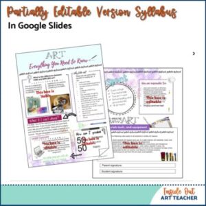 Elementary Middle or High School Art Syllabus Editable Template ...