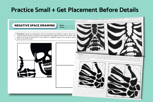 Negative Space Art Lesson for Middle & High School Students