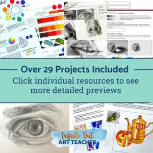 Visual Art Project Introduction to Drawing Curriculum Bundle for High ...