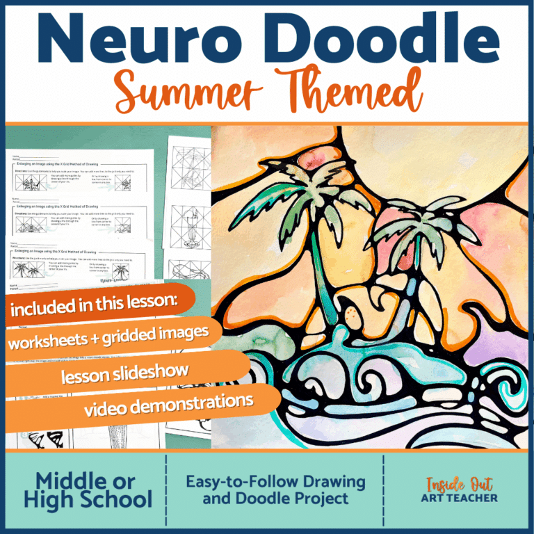 Neurographic Art Lesson for Middle & High School (With X-Grid Drawing ...