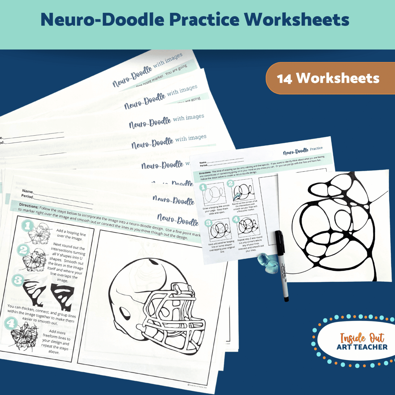 Neurographic Art Easy Doodle Drawing Project : Sports