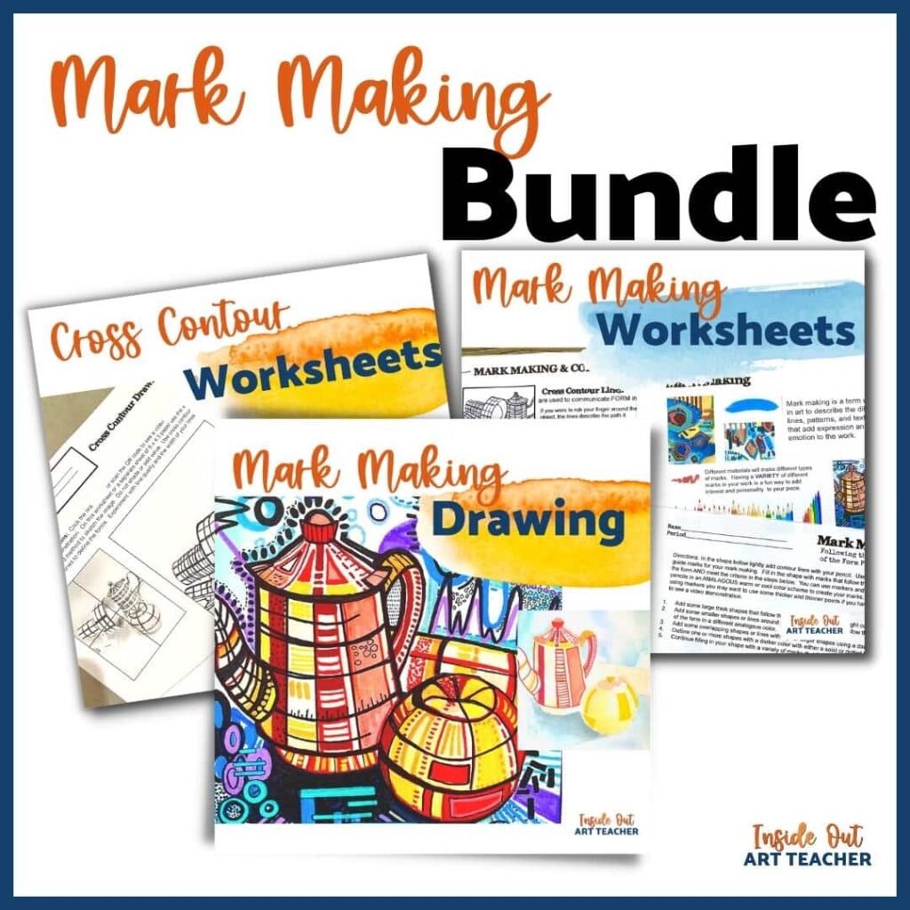 Contour Line Drawing Art Lesson Bundle for Middle or High School Art ...