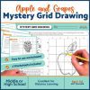 Mystery Drawing Apple Grapes - Grid Scramble Art Sub Plan
