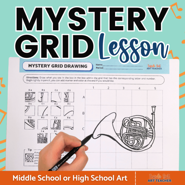 Junior HS Sub Plan: Worksheet Guitar French Horn Art Mystery Scramble