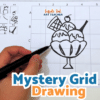 SUMMER ART SUB PLAN: Mystery Grid Ice Cream Coconut Worksheet