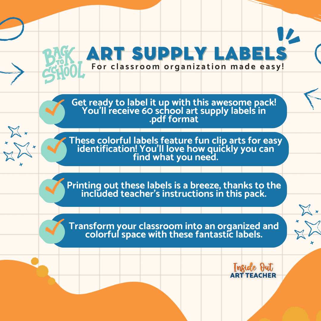 Art Supplies in Spanish with labels | Inside Out Art Teacher with labels