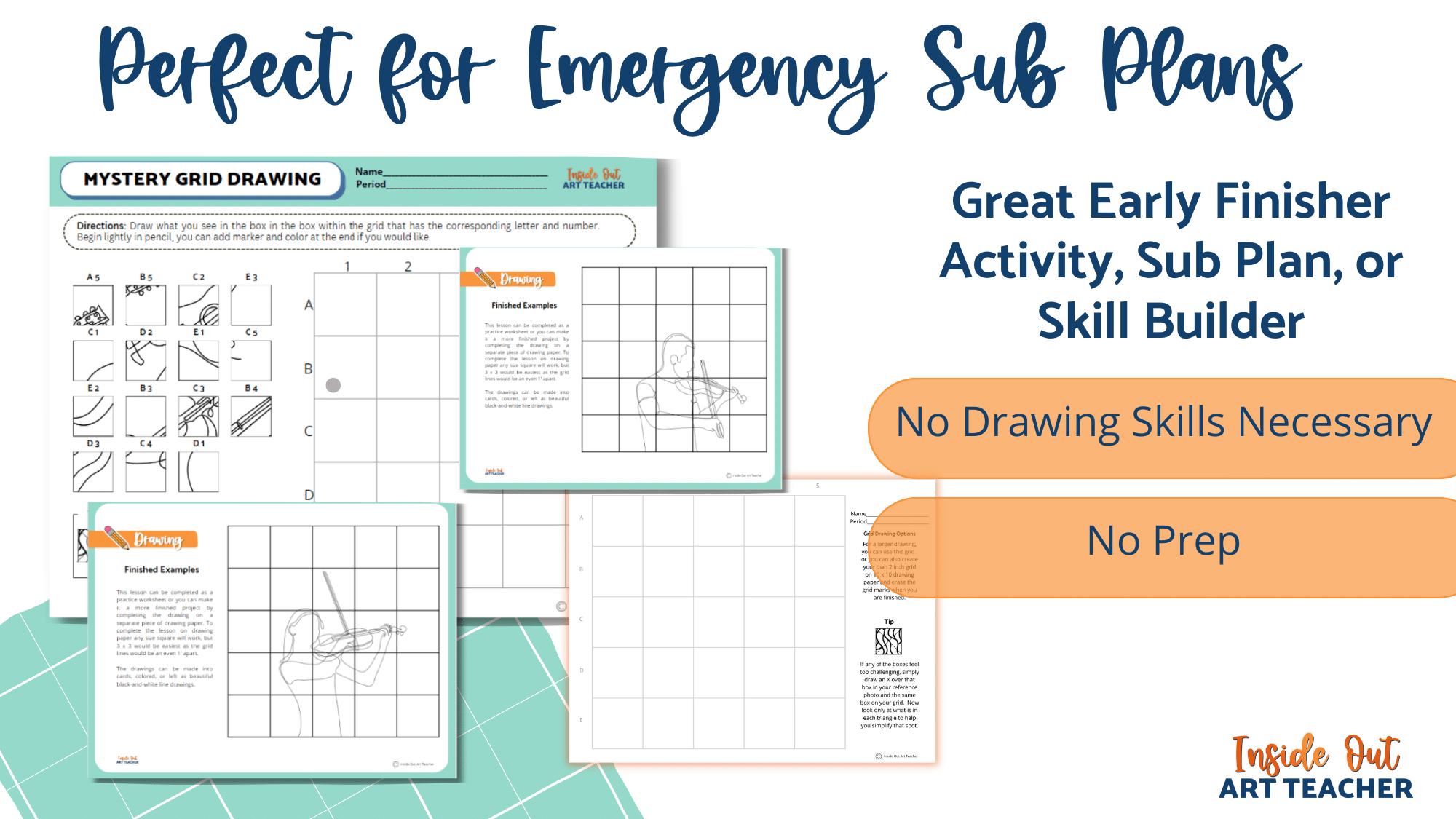 Sub Lesson Worksheet Mystery Grid Scramble Drawing Music Themed
