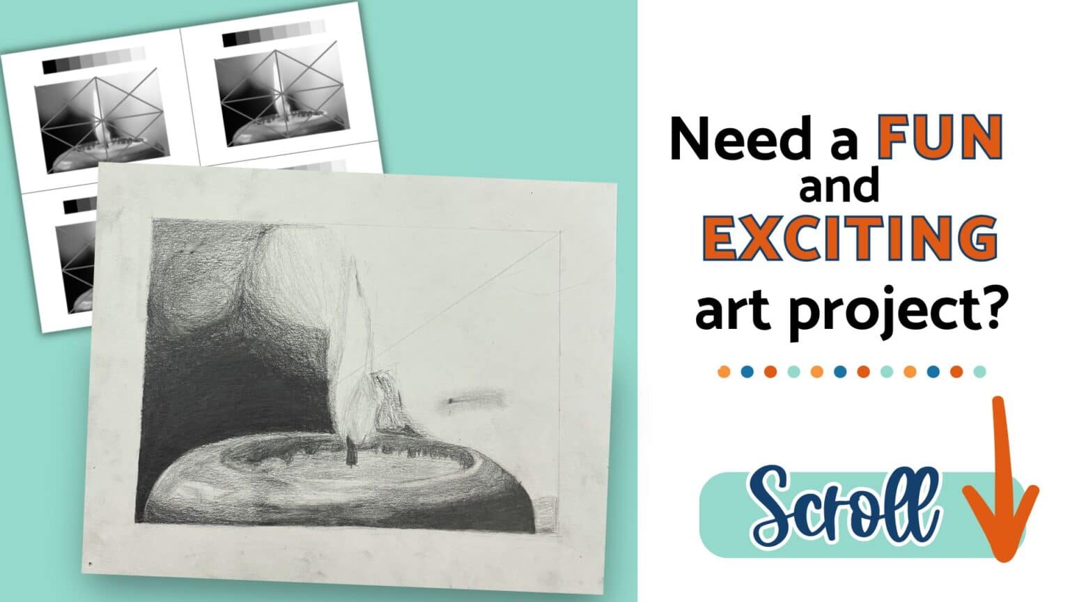 Value Drawing and Shading Candle Art Lesson | Middle & High School
