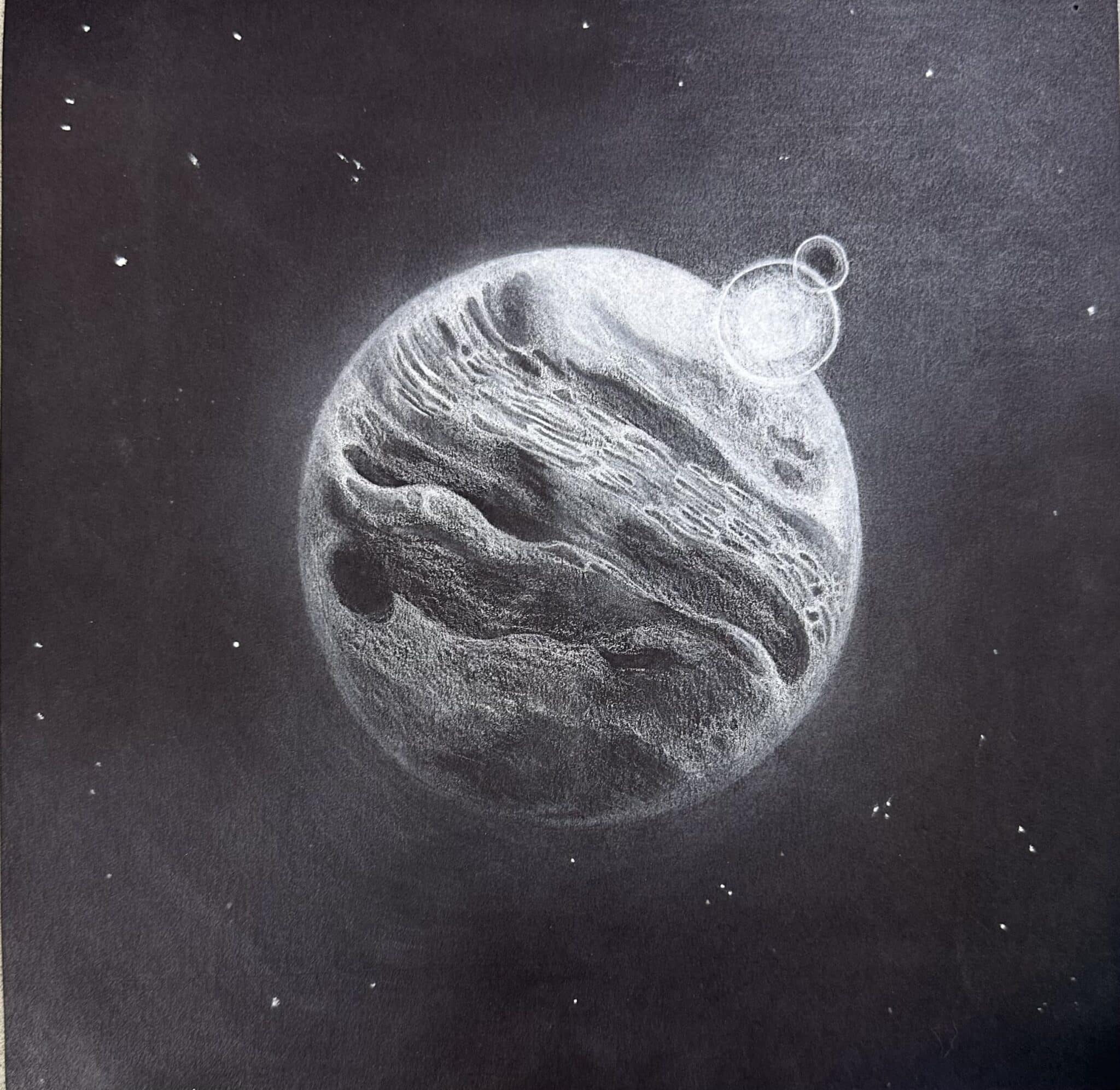 Easy Drawing on Black paper with White Pencil: Galaxy | Inside Out Art ...