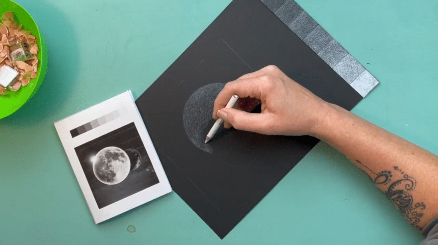 Easy Drawing on Black paper with White Pencil: Galaxy | Inside Out Art ...