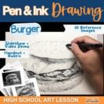 Line and Value Art Lesson: Drawing Burger with Pen and Ink Project ...