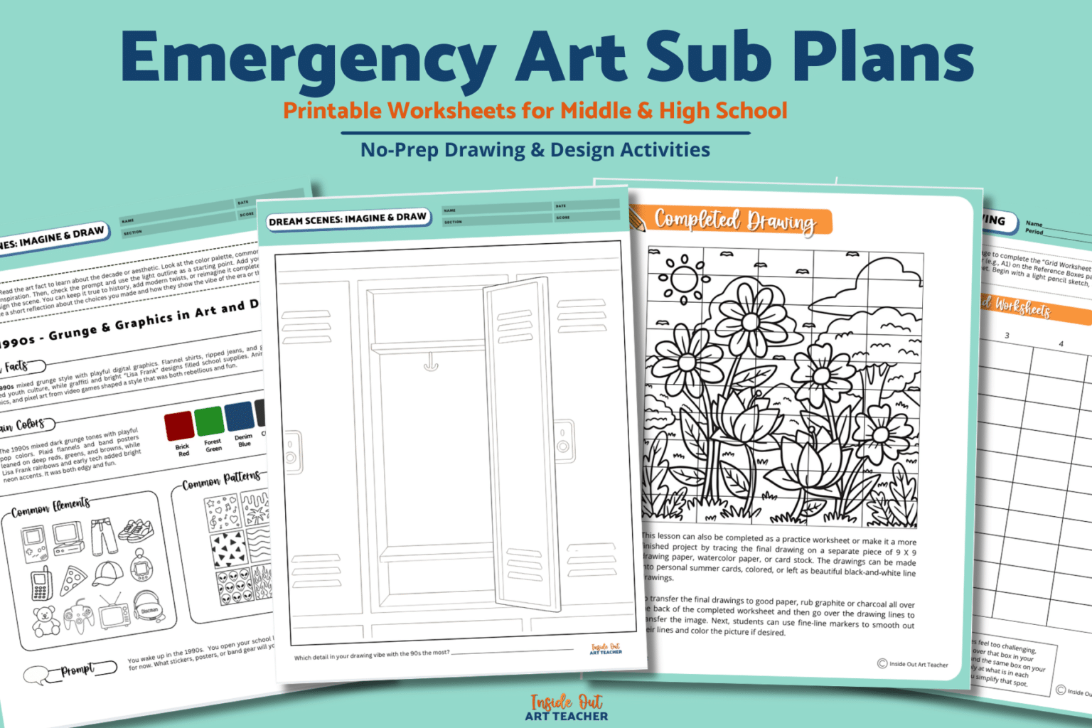 Emergency Art Sub Plans: No-Prep Worksheets for Substitute Days