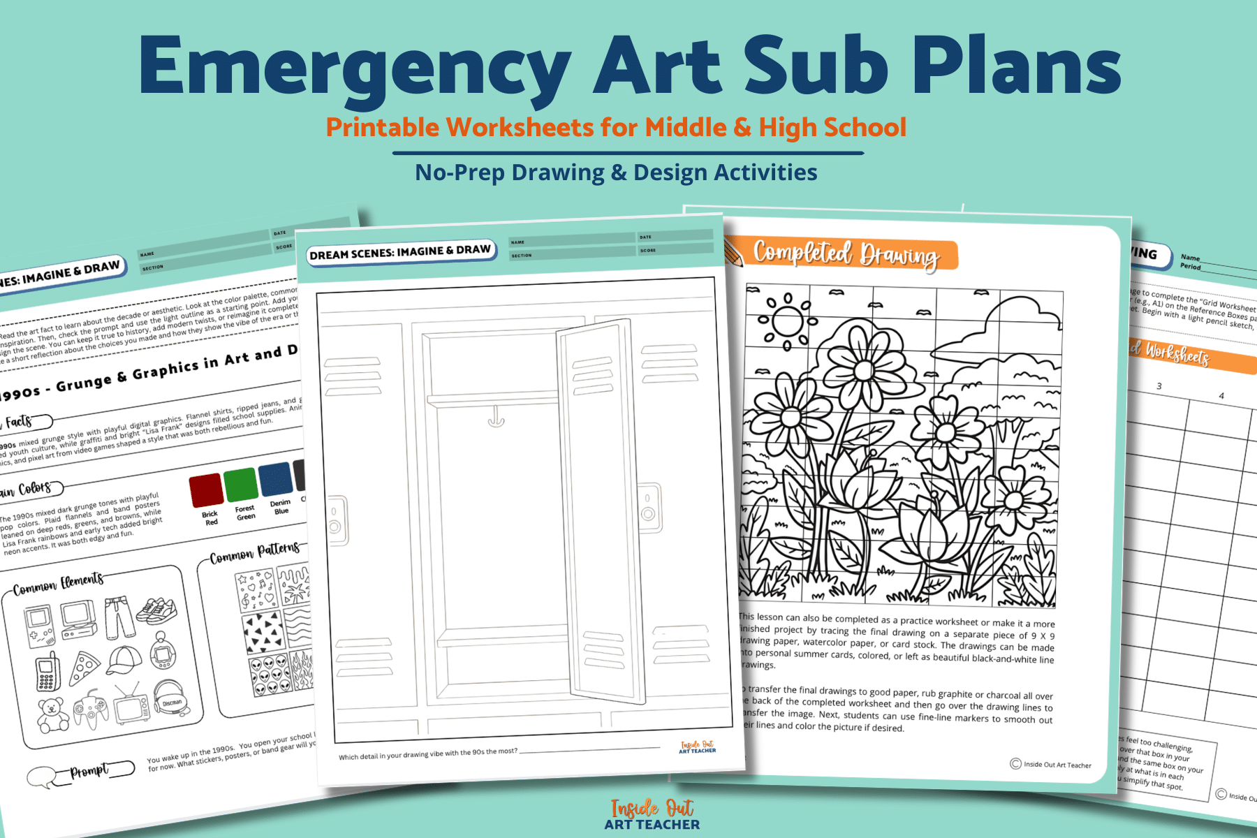 Emergency Art Sub Plans: No-Prep Worksheets for Substitute Days