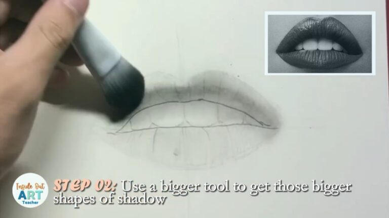 How to Draw Lips Using Charcoal for Students and Art Teachers | Easy ...