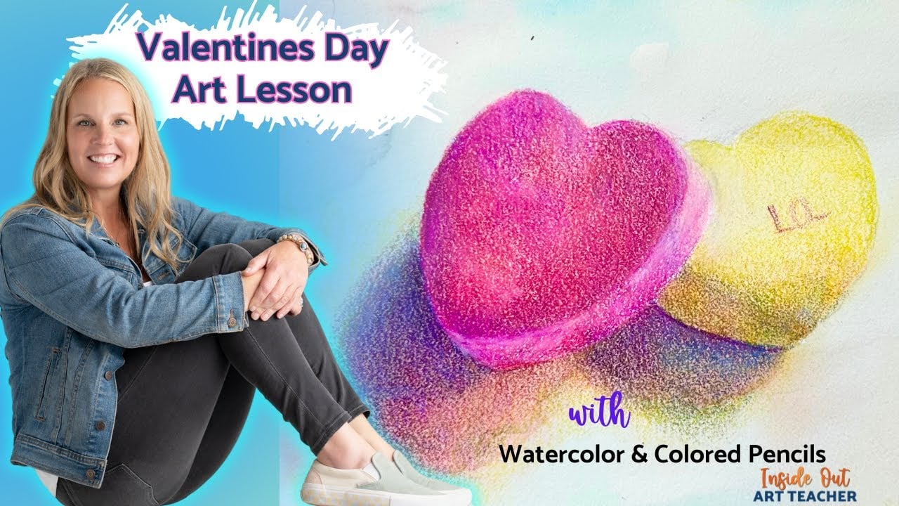 Fun Valentine's Day Art Project: Watercolor and Colored Pencil Candy ...