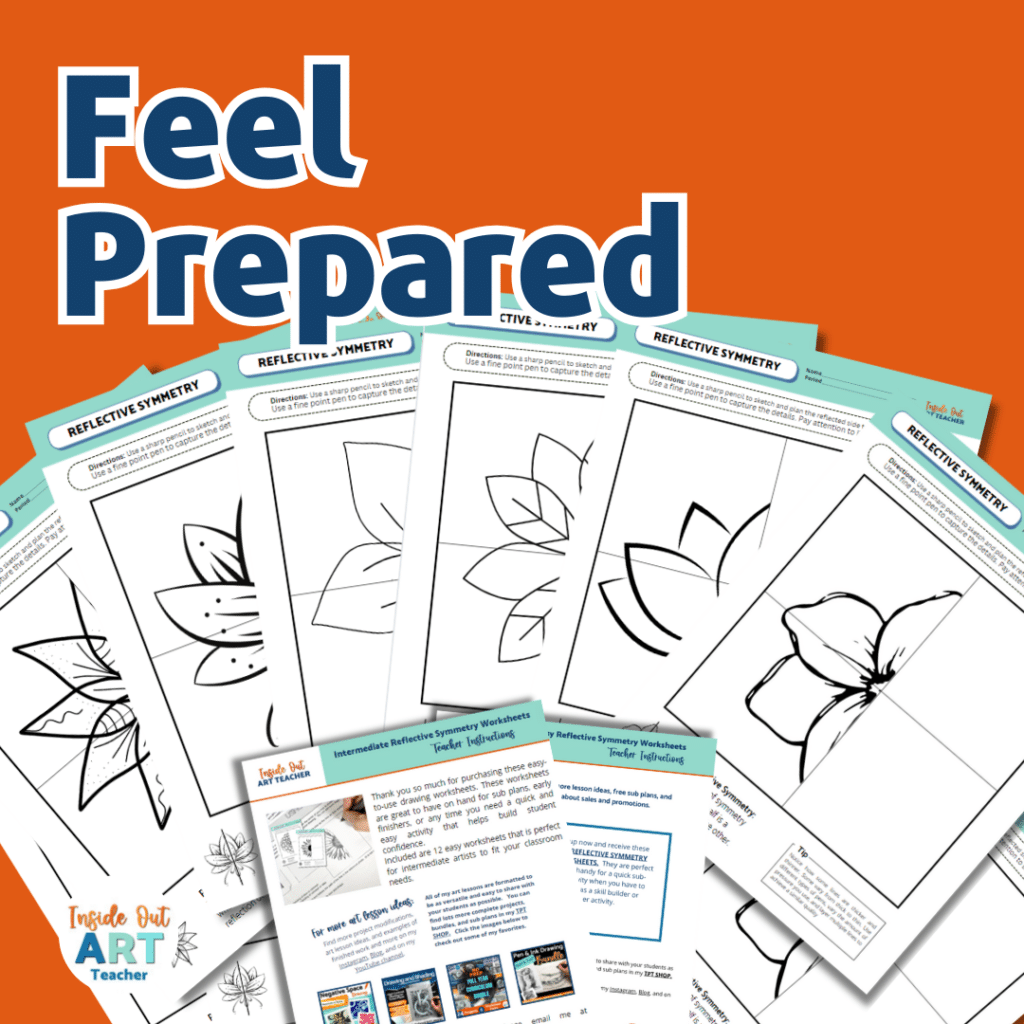 Easy Reflective Symmetry Substitute Art Lesson Plans | Inside Out Art ...