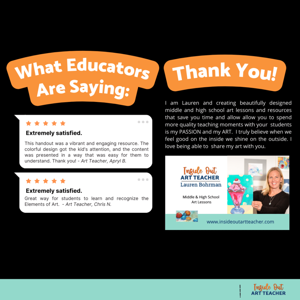 Elements of Art & Principles of Design Handouts for Middle or High ...