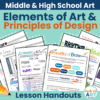 Elements of Art & Principles of Design Handouts for Middle or High ...