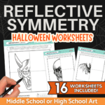 Halloween Themed Reflective Symmetry Art One Day Emergency Sub Plan ...