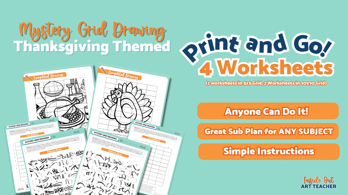 Ready-to-Print Thanksgiving Sub Lesson Mystery Grid Art Worksheets ...