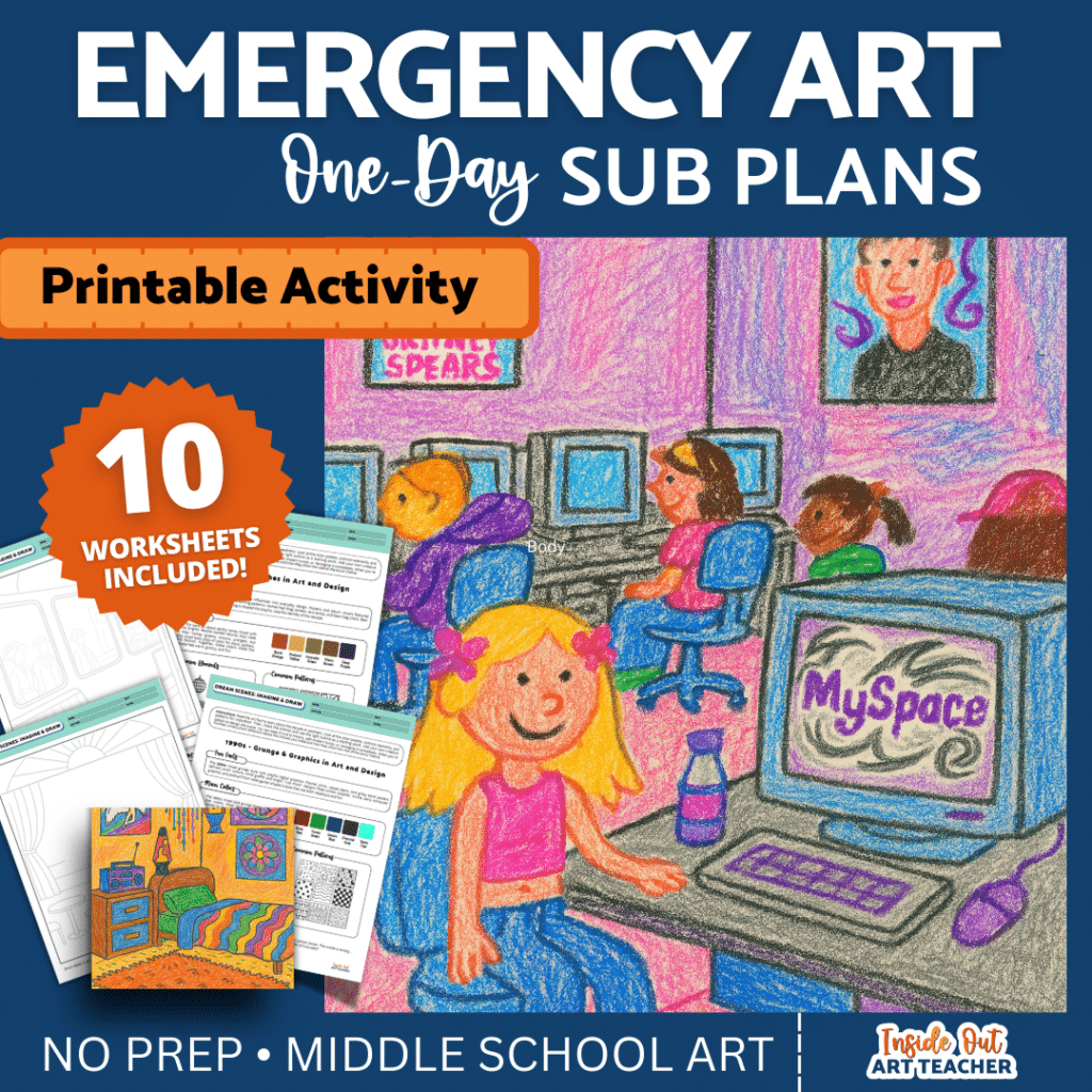 Emergency Sub Plans Printable | Decades Art History Worksheets