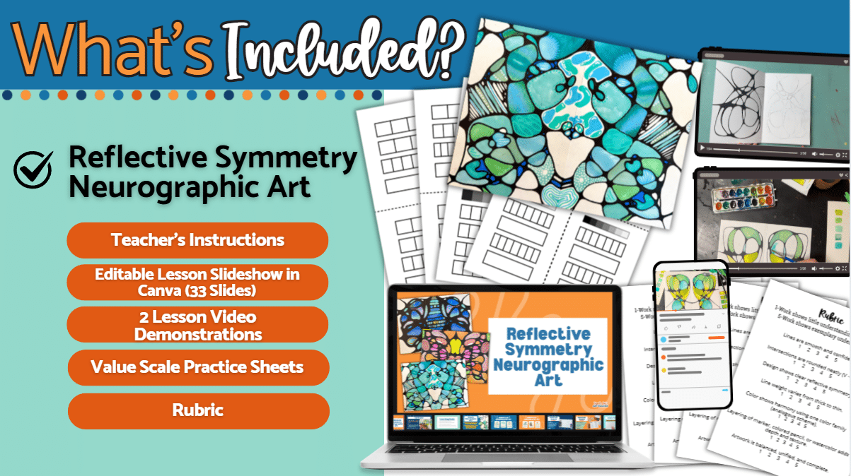 Abstract Art Project Neurographic Reflective Symmetry & Mindful Drawing ...