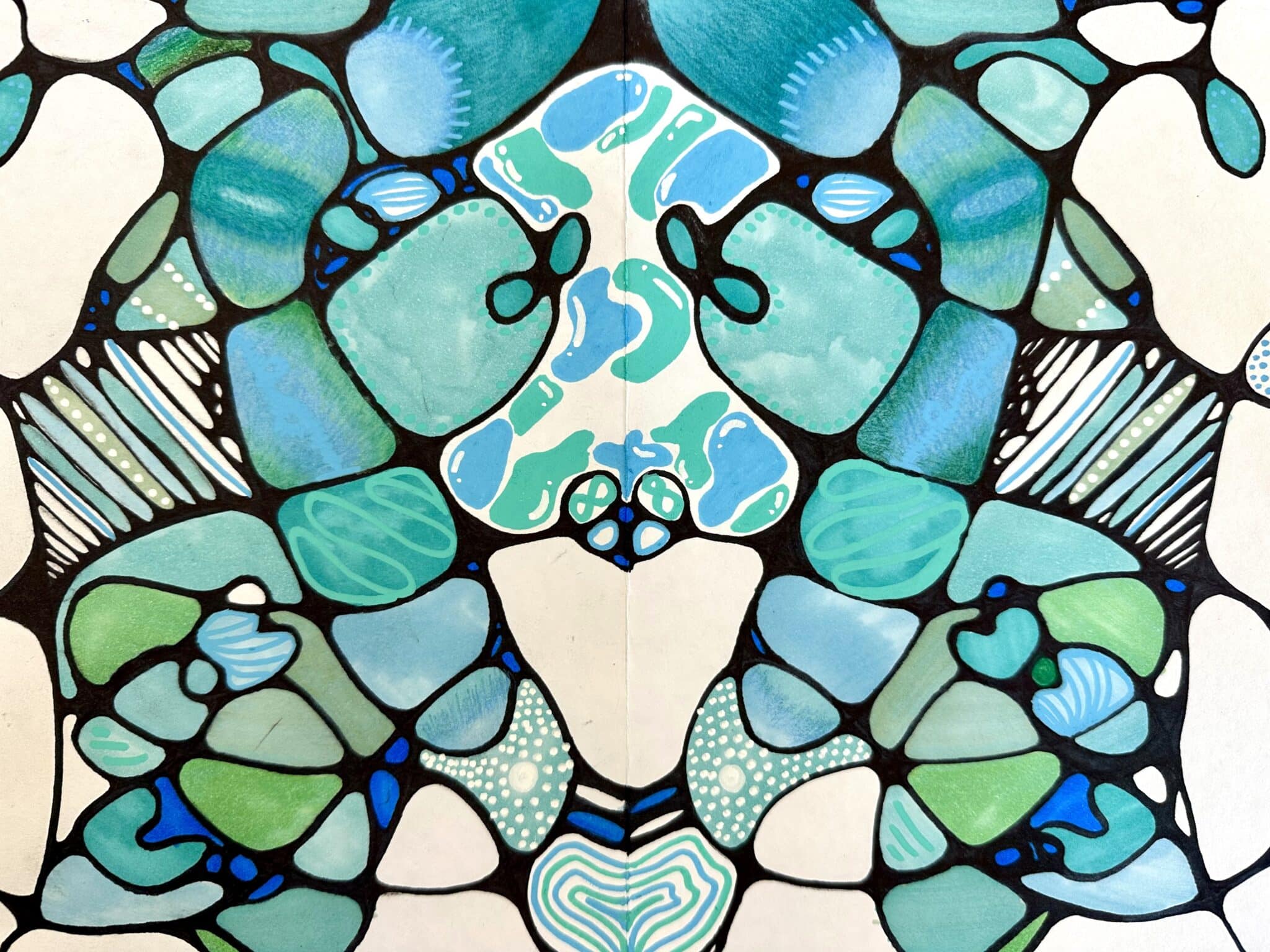 Abstract Art Project Neurographic Reflective Symmetry & Mindful Drawing ...