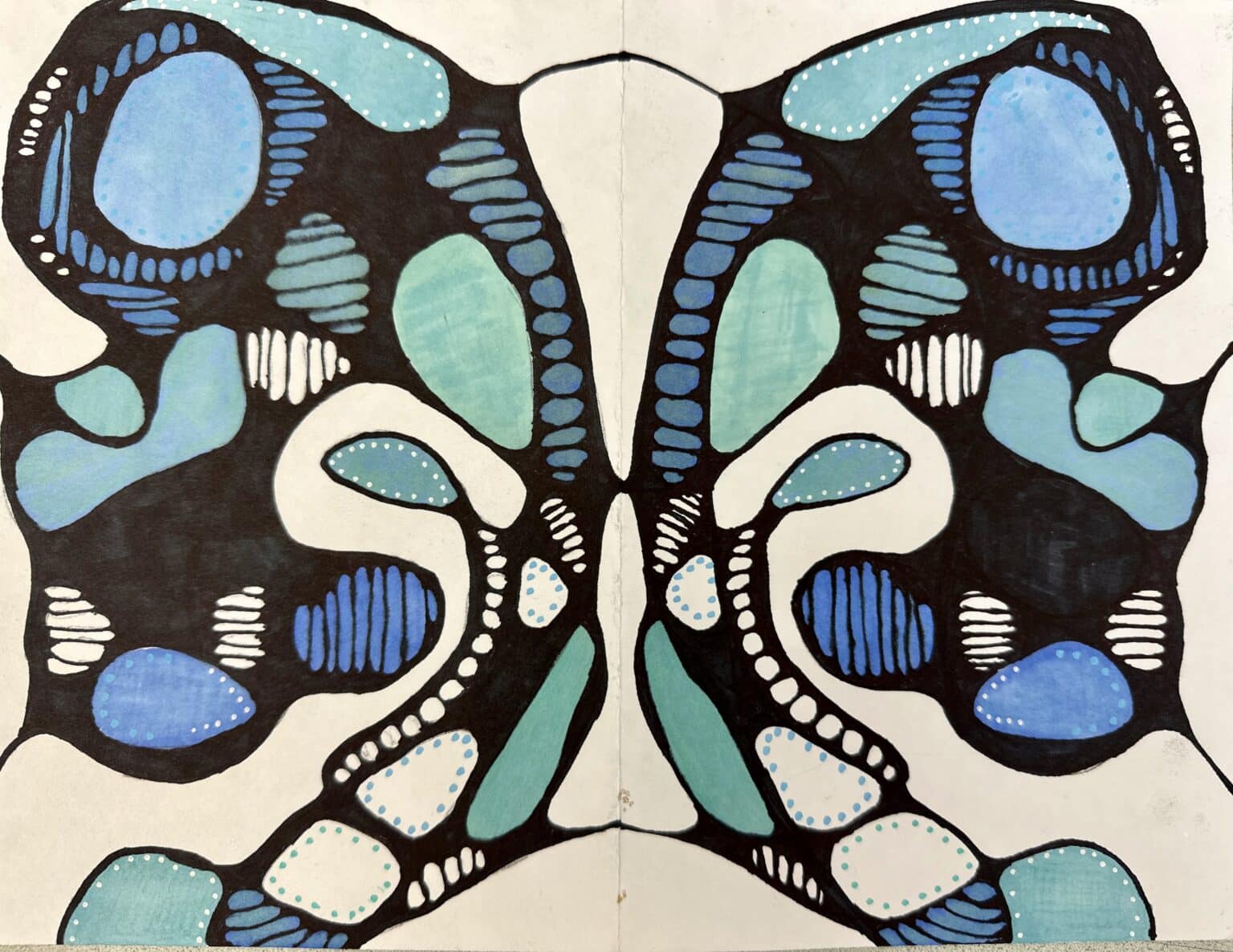 Abstract Art Project Neurographic Reflective Symmetry & Mindful Drawing ...